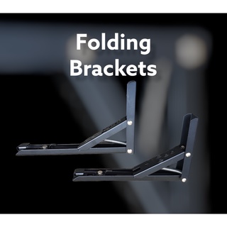 3/4 Wood Planks With Folding Brackets Set DIY Wall Shelves Space Saver ...