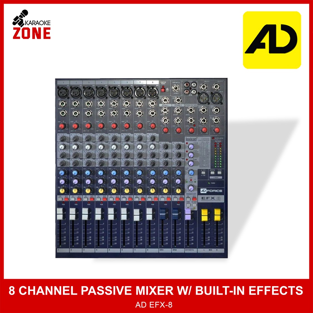 AD EFX 8 Channel Mixer / with Built-In Effects / Passive Mixer / Audio ...
