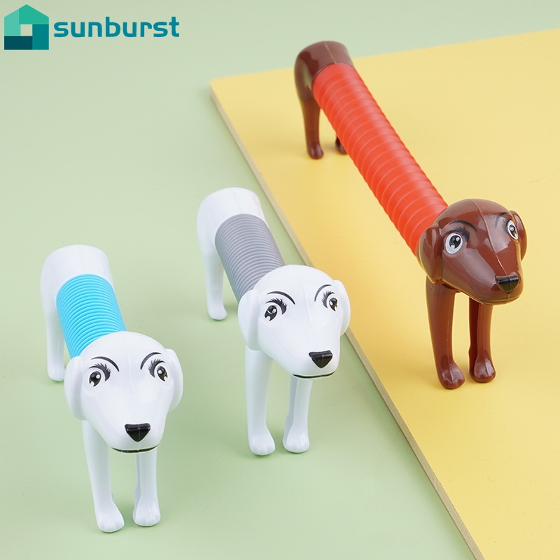 Random Funny Children Relieve Stress Spring Retractable Tubes Dog Toy ...