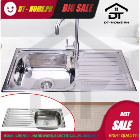 LOW PRICE---Stainless kitchen sink/lababo with drain plate&strainer 4 ...