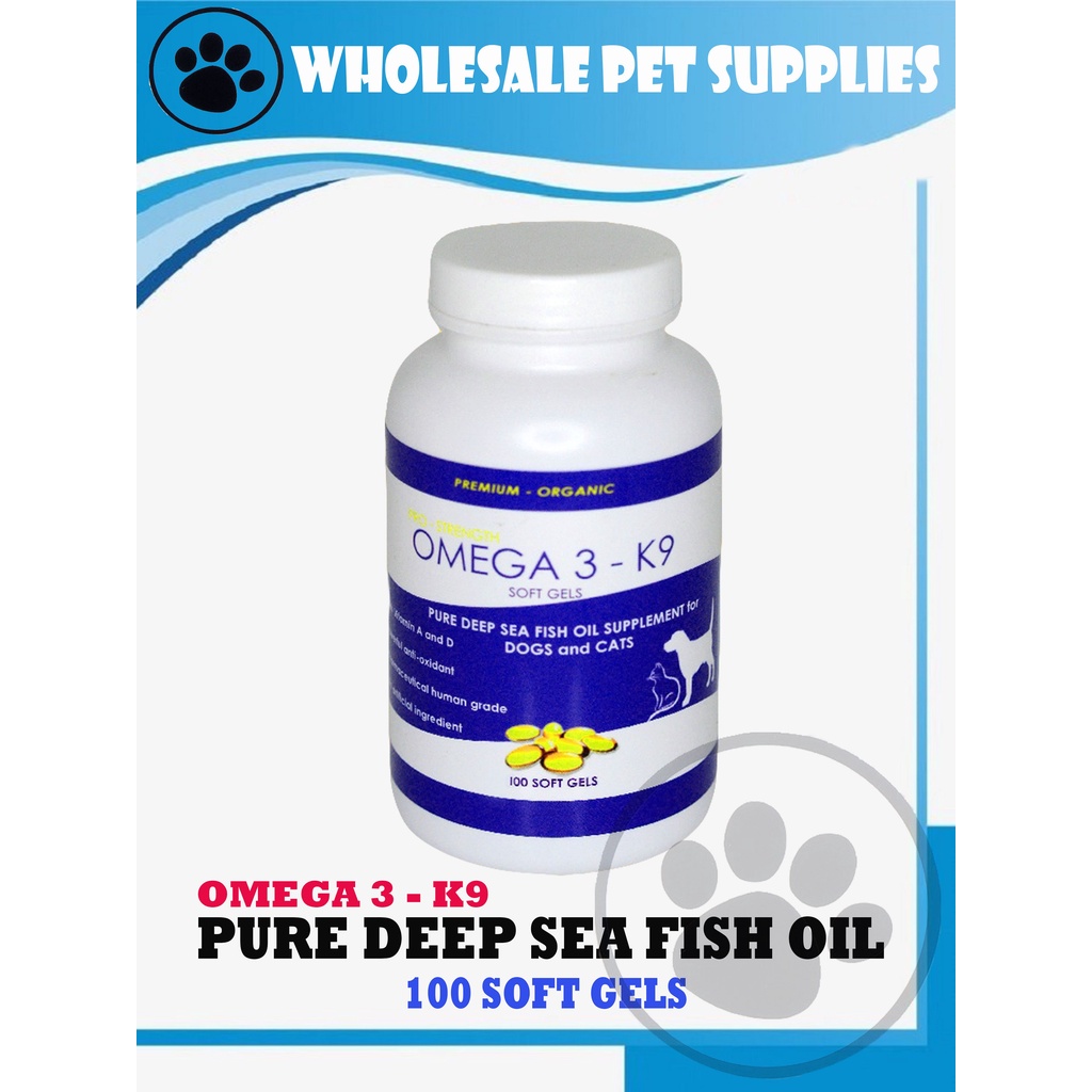 Pure Deep Sea Fish Oil Omega 3 (Supplement for Dogs and Cats) 100 soft ...
