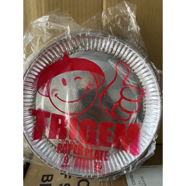 TRIGEM PAPER PLATE 9inchesx25pcs | Shopee Philippines