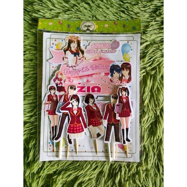 Sakura School Simulator Customize Cake and Cupcake Topper (actual ...