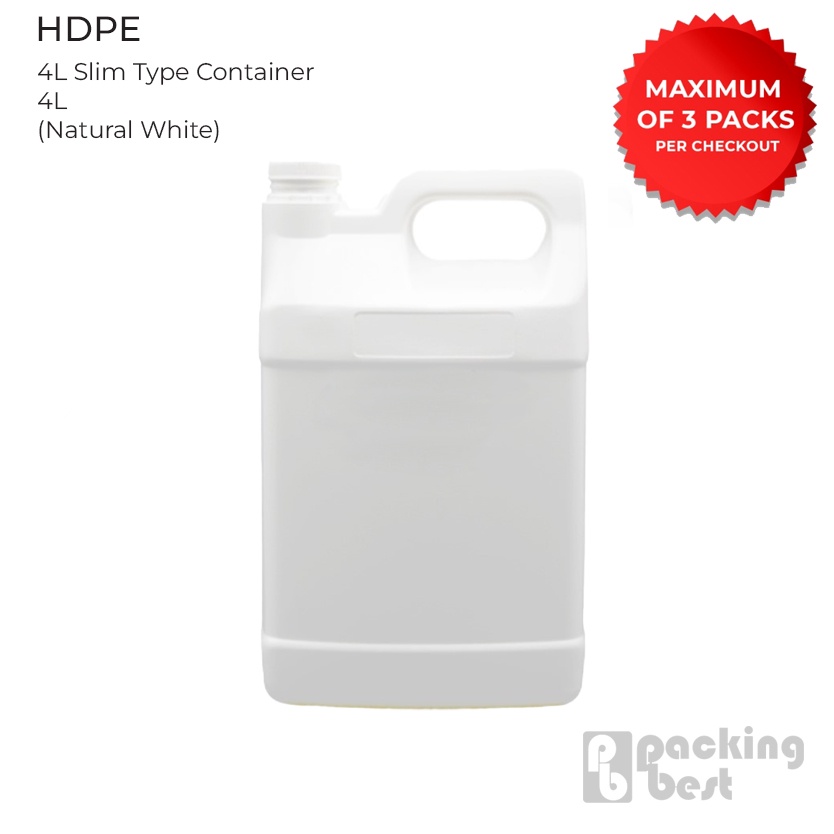 Hdpe Slim Type Bottle 4L 6 Pcs. | Shopee Philippines