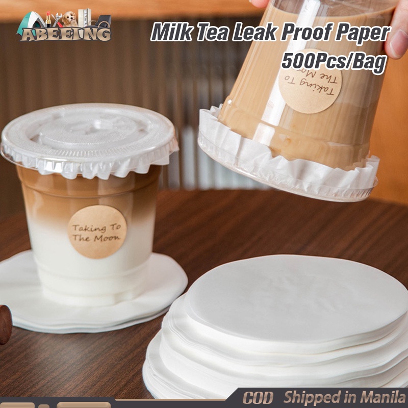 500Pcs Milk Tea Leak Proof Paper 11.5cm Disposable Milk Tea Sealing ...