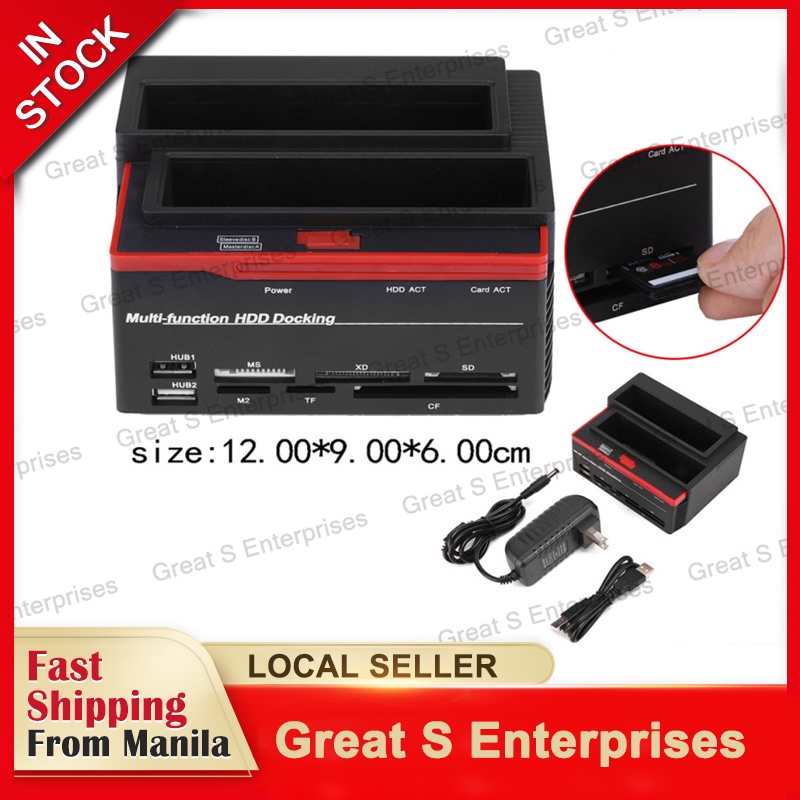 GSE Dual-Bay 2.5 /3.5 SATA & IDE HDD Enclosure Docking Dock Station ...