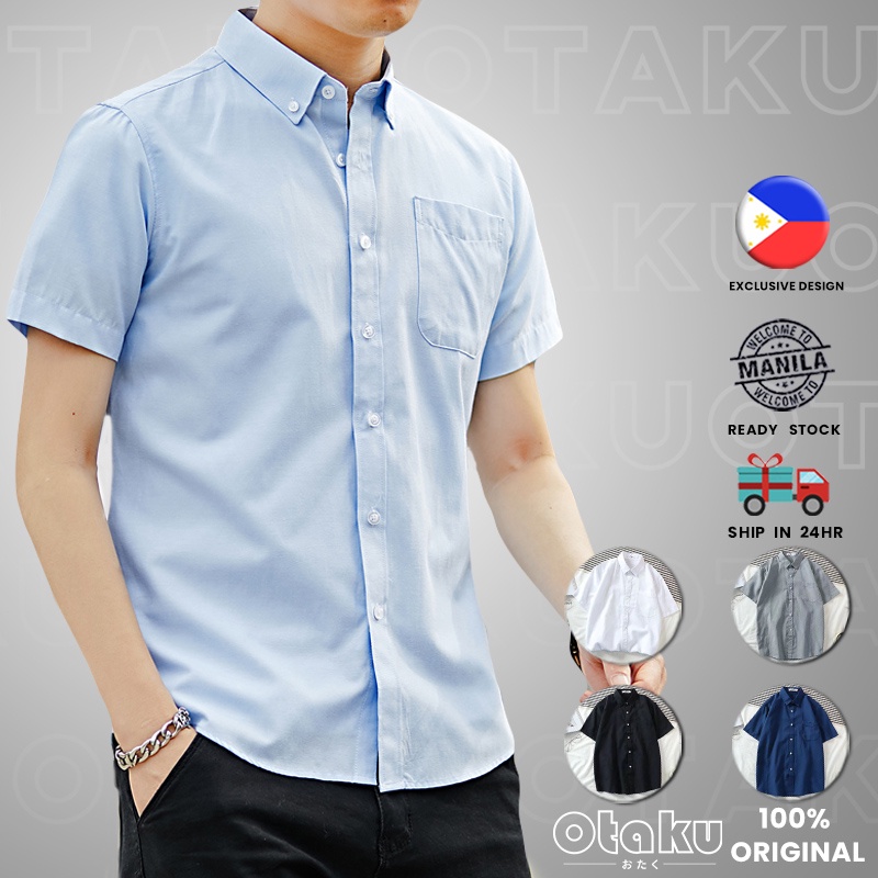 Otaku Polo Shirt Oxford Cotton Short Sleeve Leisure For Men Plus Size