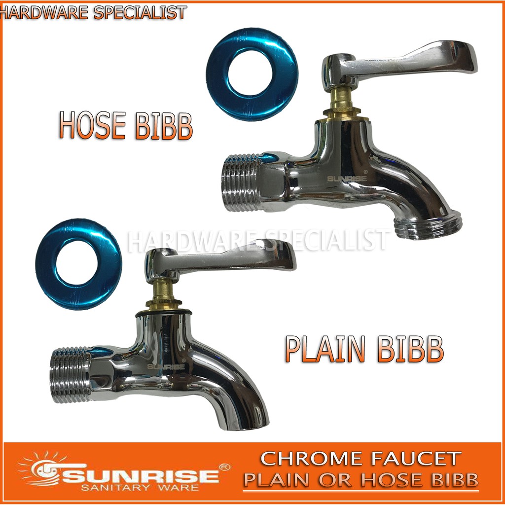 Chrome Plated Faucet Plain or with Hose Bibb Sunrise | Shopee Philippines