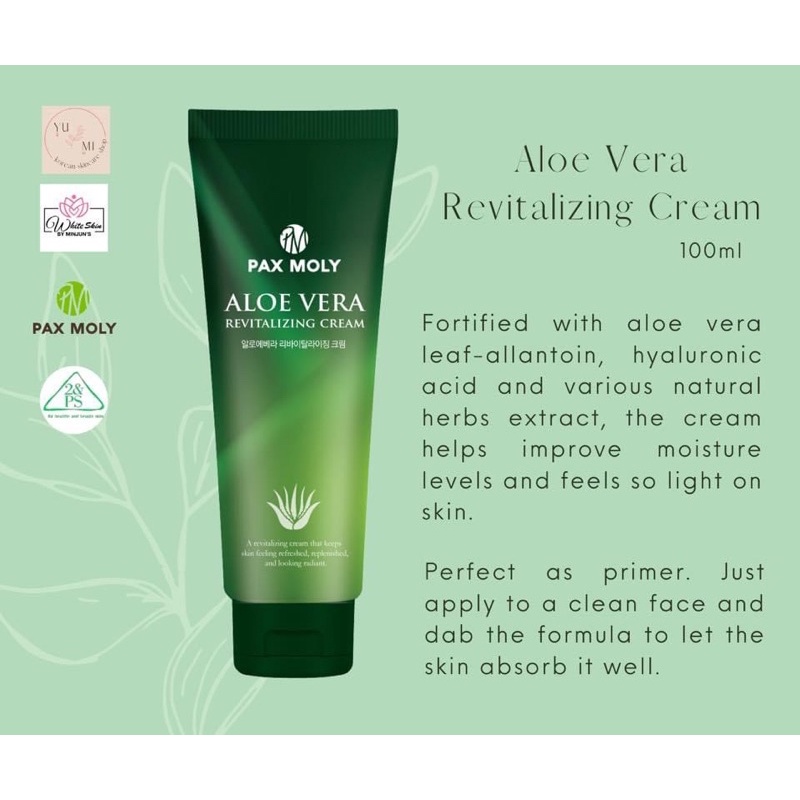 Pax Moly Aloe Vera Revitalizing Cream | Shopee Philippines