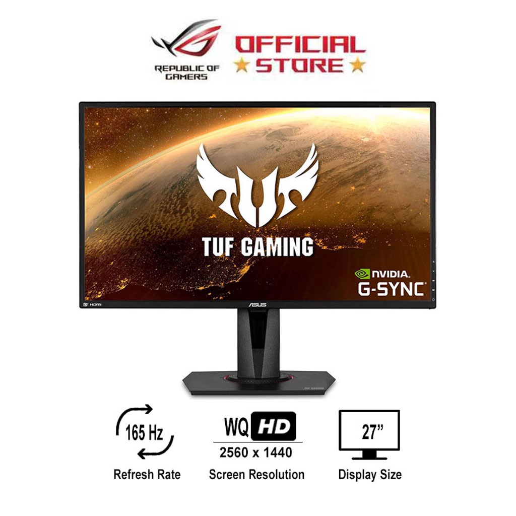 Asus TUF Gaming VG27AQ HDR, 27” WQHD, (2560x1440), IPS, 165Hz (above ...