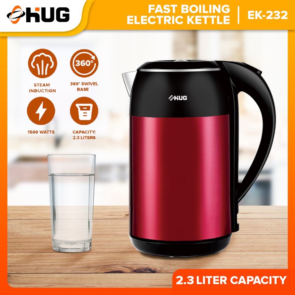 Hug 2.3 Liters Stainless Steel Fast Boiling Electric Kettle Ek-232 ...