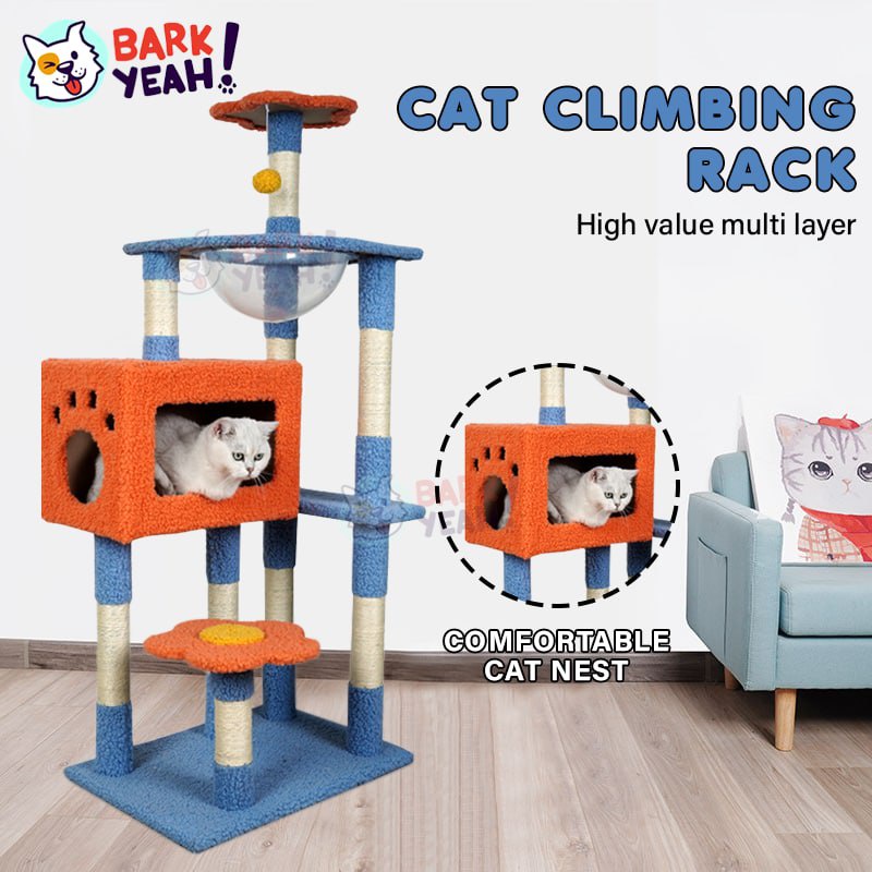 Cat Climbing Board Pet Toy Large Cat Tree House Scratching Post Tower ...