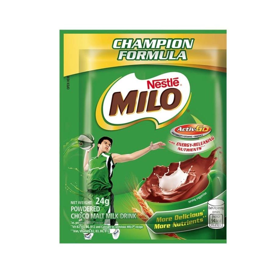Milo Activ-Go Choco Malt Powdered Milk Drink 24g - Pack of 14 Sachets ...