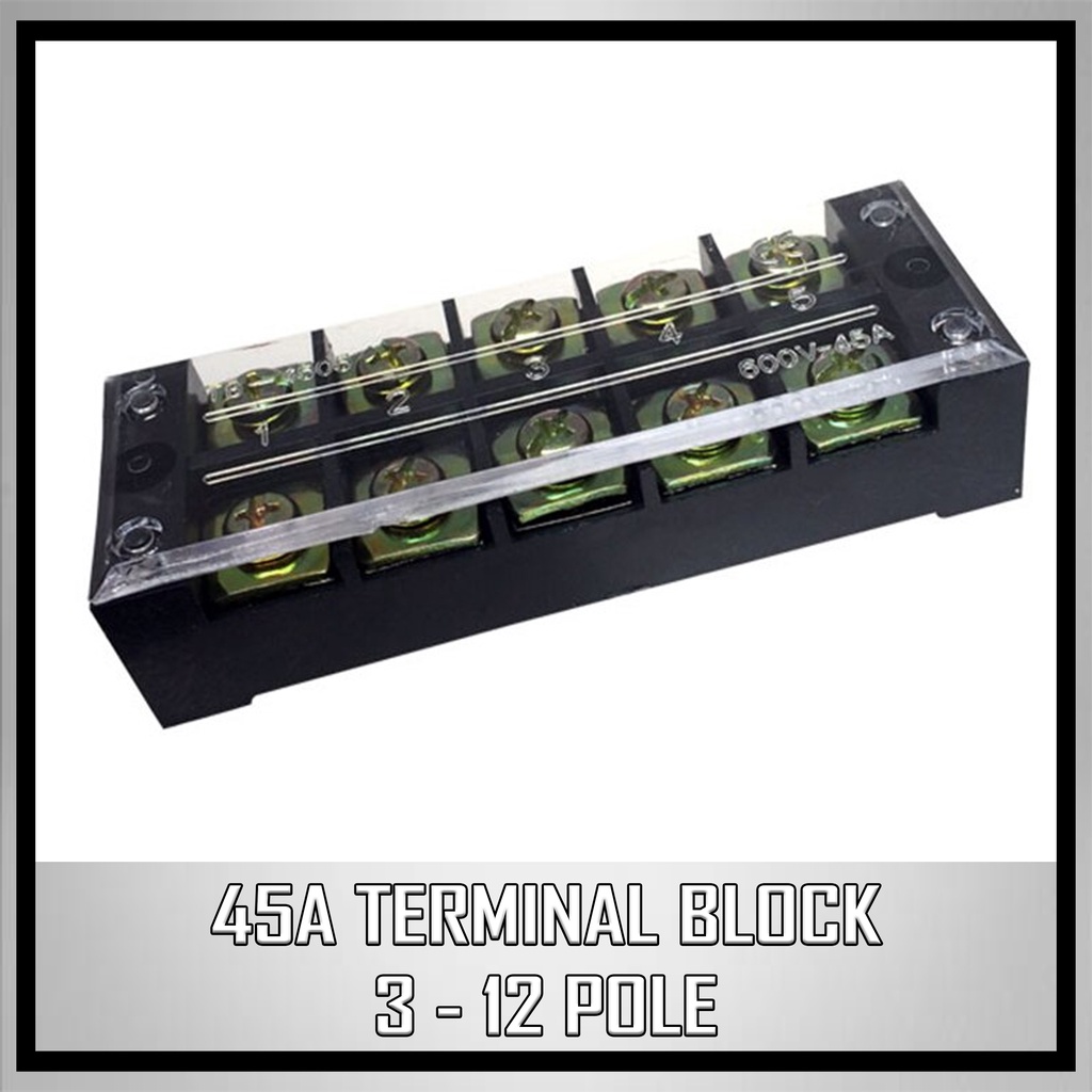 TERMINAL BLOCK 45A / 600V BARRIER 3 POLE to 12 POLE | Shopee Philippines