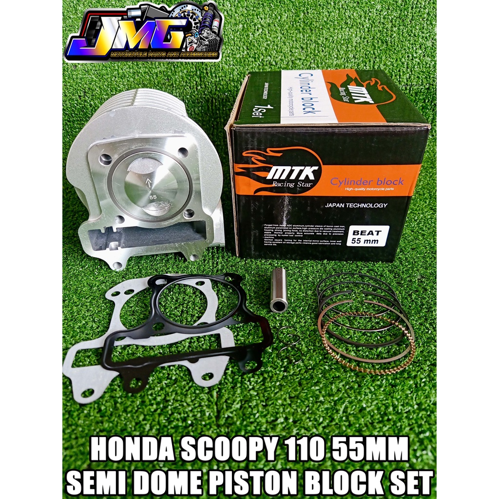 HONDA SCOOPY 110 55MM SEMI DOME PISTON CYLINDER BLOCK SET | Shopee ...
