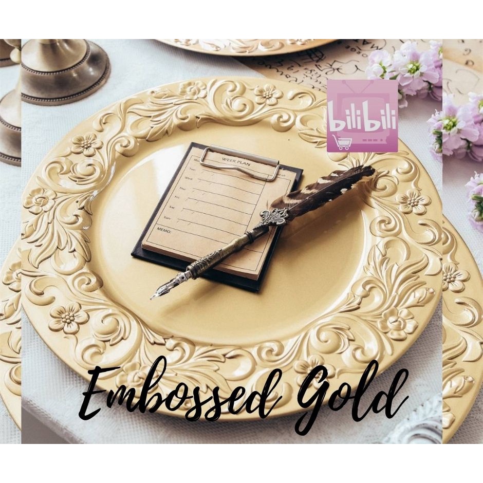 PVC Charger Plate Plastic Tray Wedding Hotel Party Craft Tray Plate ...