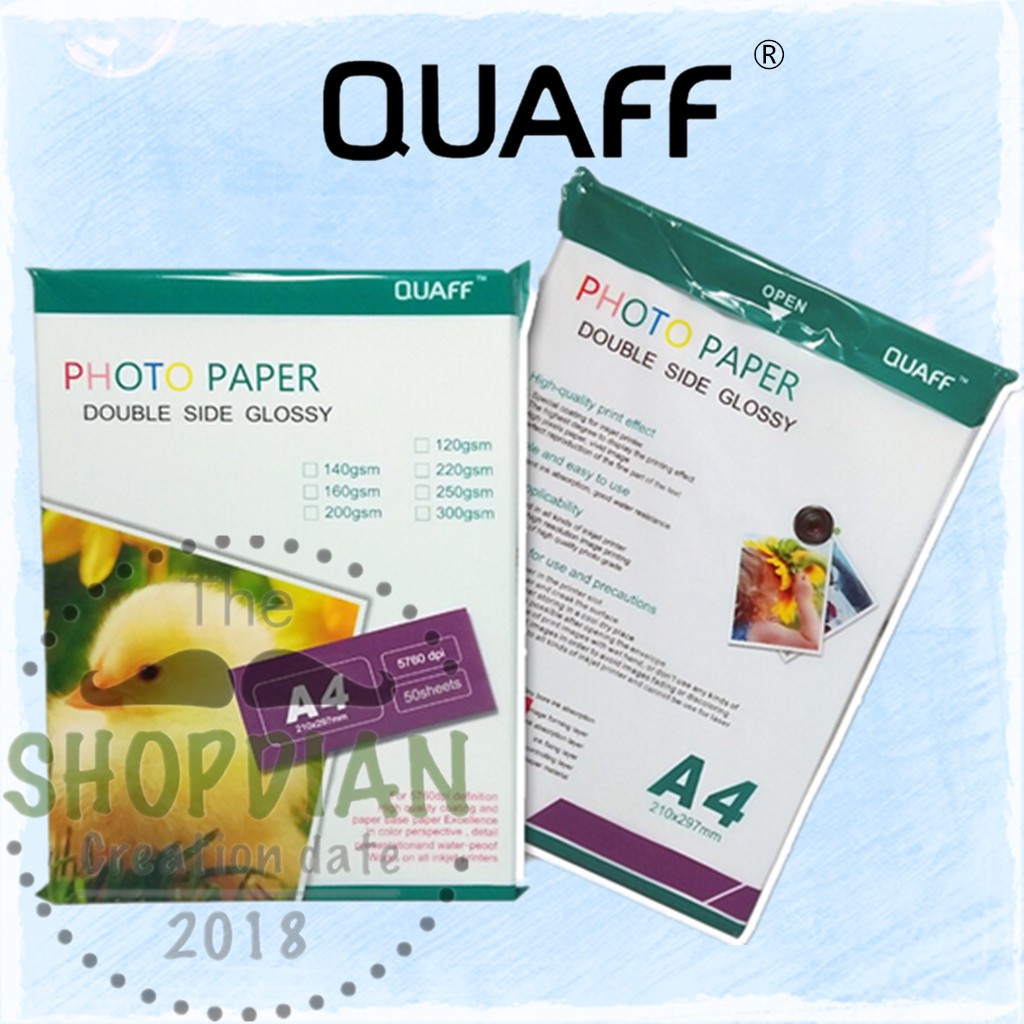 QUAFF Double-Sided Photo Paper A4 (120 - 300gsm) | Shopee Philippines