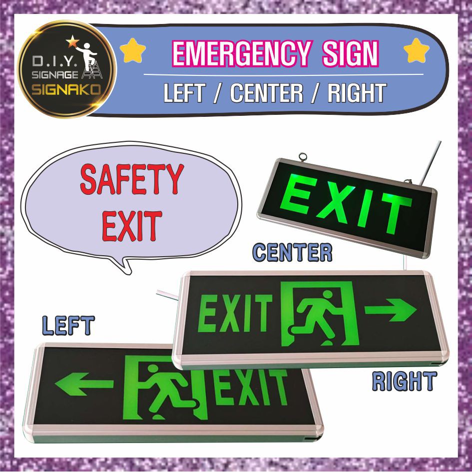Exit LED Light Sign Office Construction Restaurant Shop Store Building ...