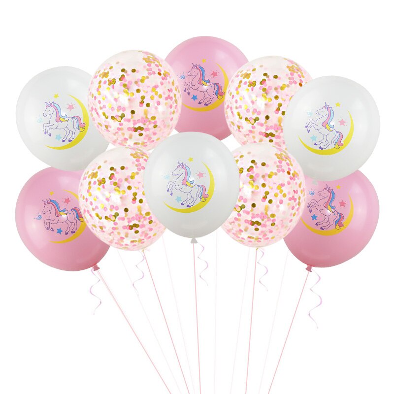 10 Pcs 12 Inch Cute Unicorn Birthday Balloons Latex Balloons Confetti ...
