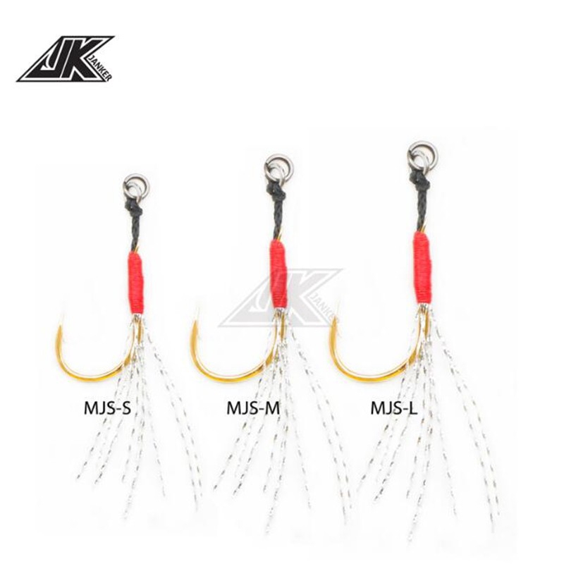 JK MJS Small Sea Fishing Hook Shore Jigging For Micro Jig Gold Plating ...