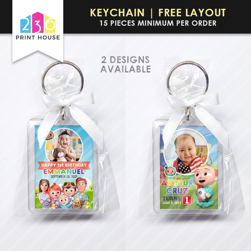 Cocomelon Keychain Souvenir • FREE Layout • Baptism or Birthday ...