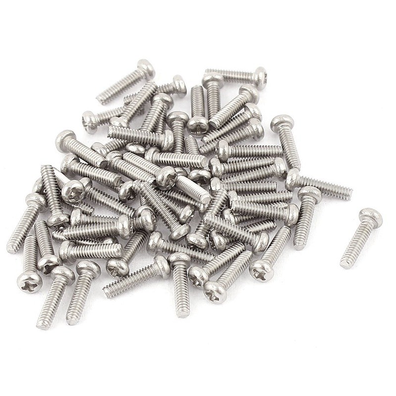 M2 x 8mm 304 Stainless Steel Phillips Pan Head Screws Bolt 60pcs ...