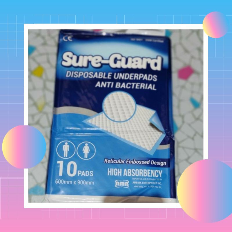 Sure-guard | Underpads Disposable (10 pads/pack) | Shopee Philippines