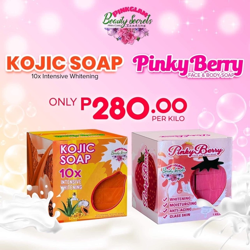 pinky berry and kojic soap pink glam 1 kilo | Shopee Philippines