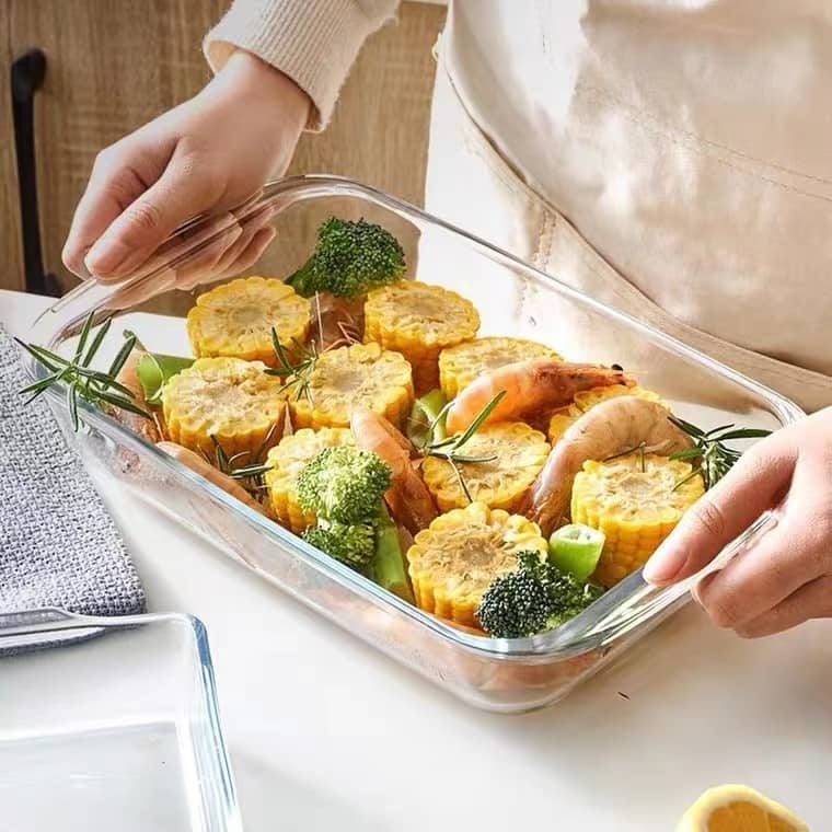 Luxury Rectangular Glass Serving Dish / Serving Platter / Baking tray ...