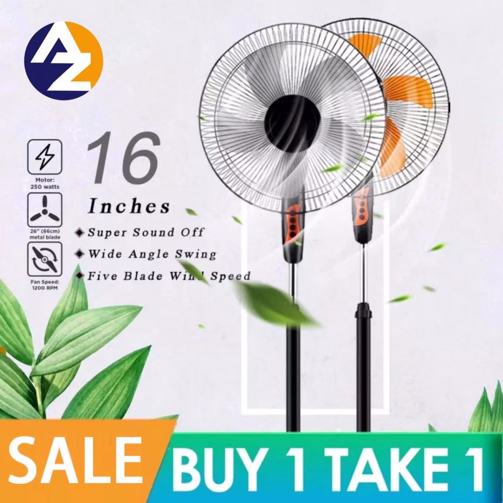BUY 1 TAKE 1 Electric Fan Stand Fan 16 Inch 5 Blades Strong Wind ...