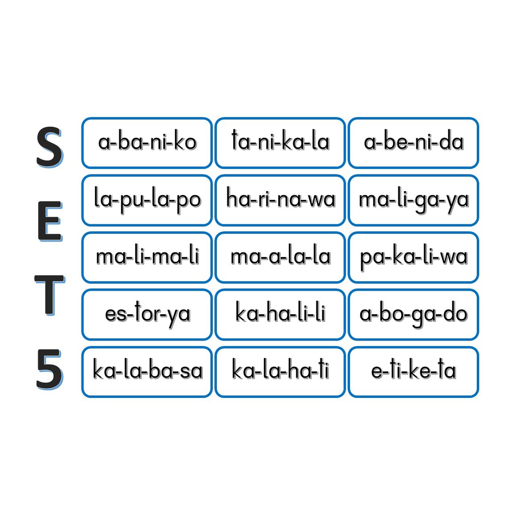 Flash Cards 100 salita sa Filipino Pagsasanay sa pagbasa presyo ₱249