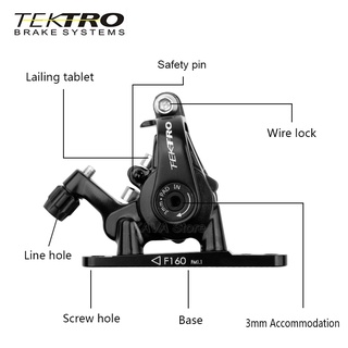 TEKTRO MD-C550 Road Bike Disc Brake 160/140mm Line Pull Brake Flat Mount Bilateral Braking ...