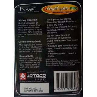MONEA HIGHLIGHTS PRO ( HAIR BLEACHING POWDER ) | Shopee Philippines