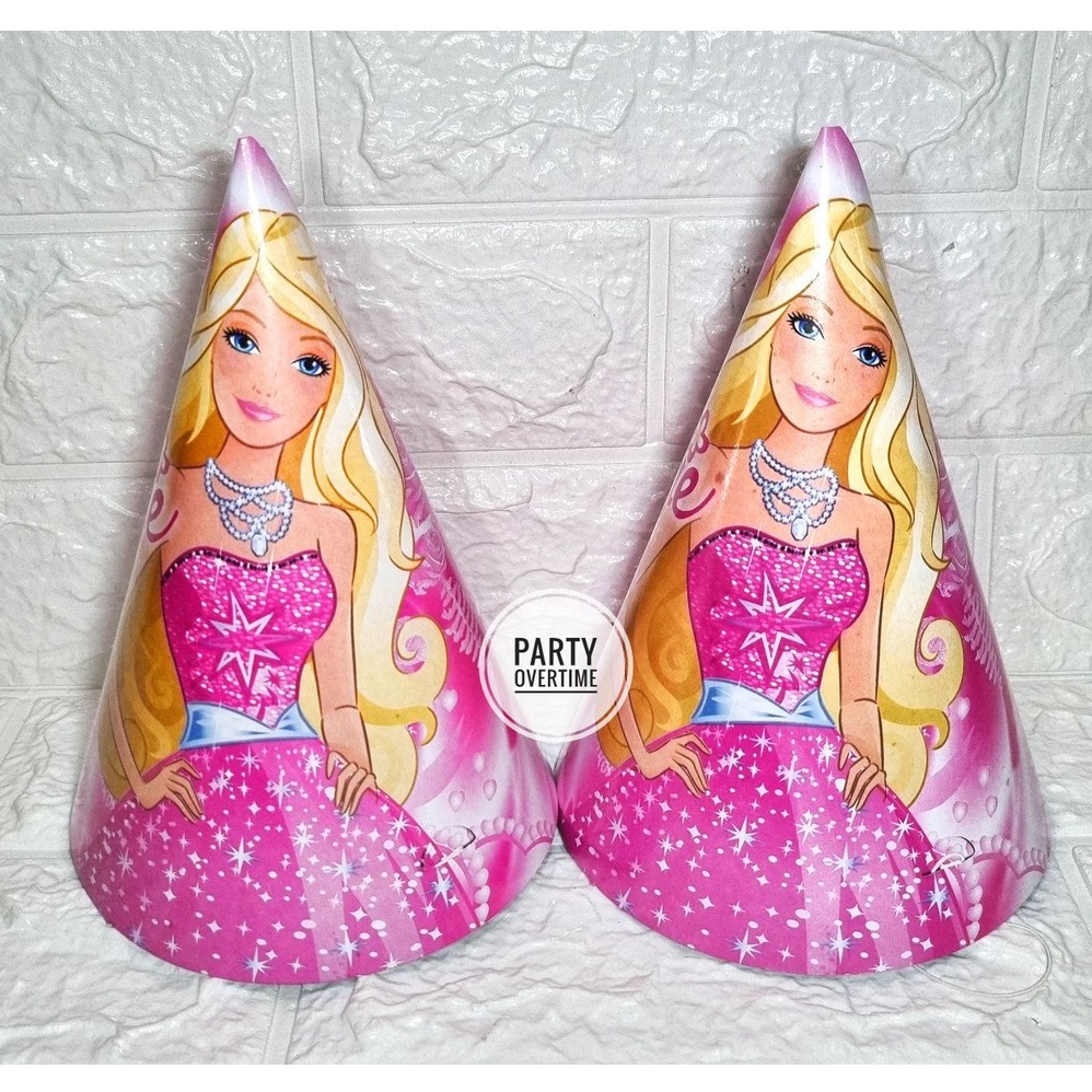 12 pcs Cone Party Hat Small 20cm Barbie Character Party Decor Birthday ...
