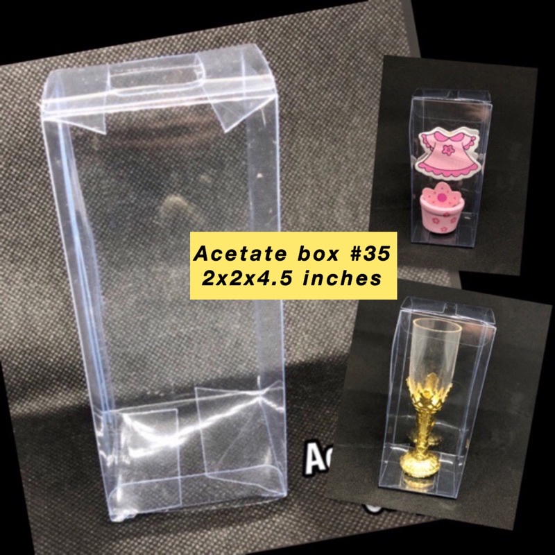 10pcs Acetate Box #35 (2x2x4.5 inches ) Clear transparent Box Packaging ...