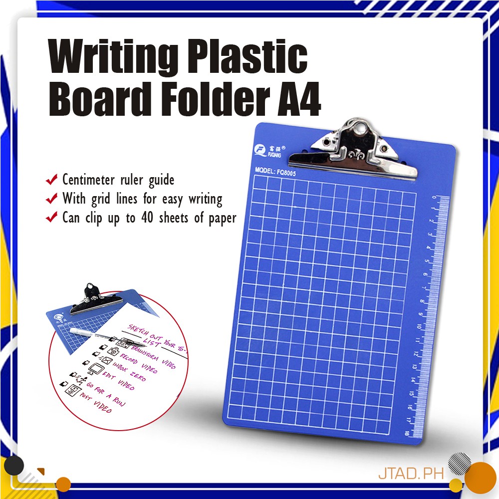 A4 Writing Plastic Board Folder with Ruler Guide A4 | Shopee Philippines