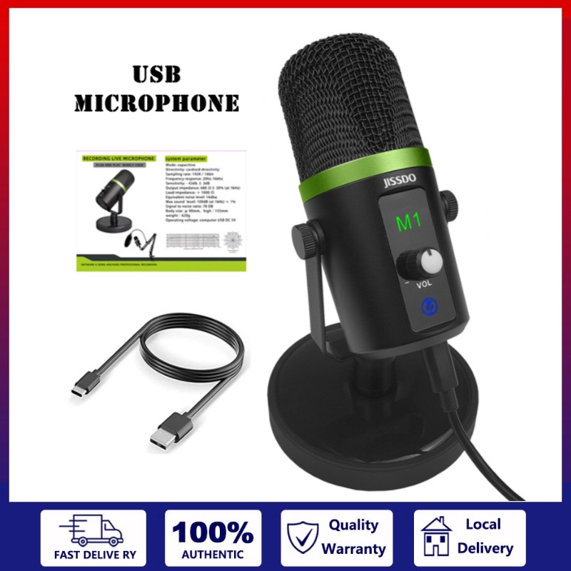 USB Condenser Microphone with mic stand plug and play for PC Laptop ...