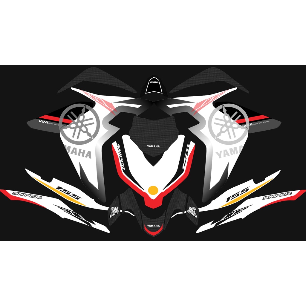 Sniper 155 Fulldecals laminated High quality Sticker YAMAHA WHITE ...