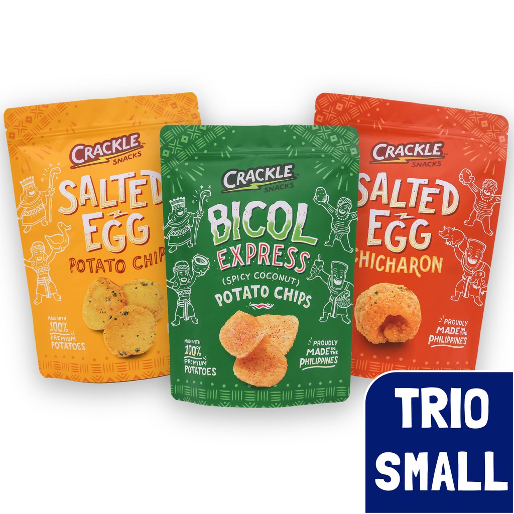 Crackle Snacks Trio (Small) : Salted Egg Potato Chips, Salted Egg ...