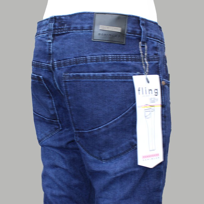 Man NavyBlue Jeans Straight Pants Dull Polish Design / Lalaki Maong ...