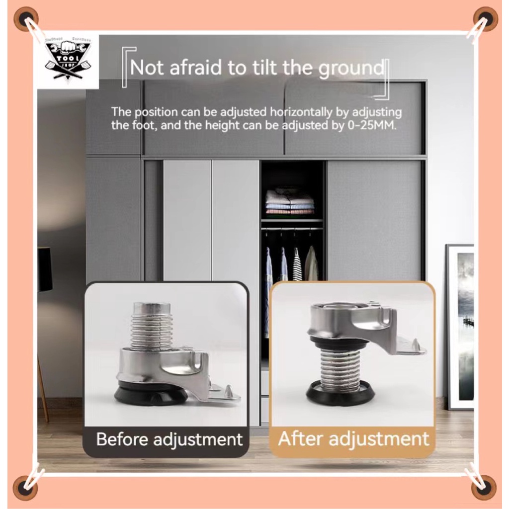 Adjustable Heavy-duty support Wardrobe support feetNon-slip feet Height ...