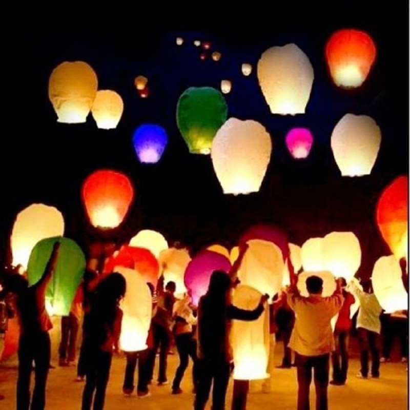 Home & Garden Party Decorations Multi Color Sky Lanterns Chinese Sky ...