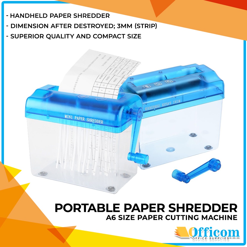 Portable Paper Shredder Handheld A6 Size Paper Cutting Machine for ...