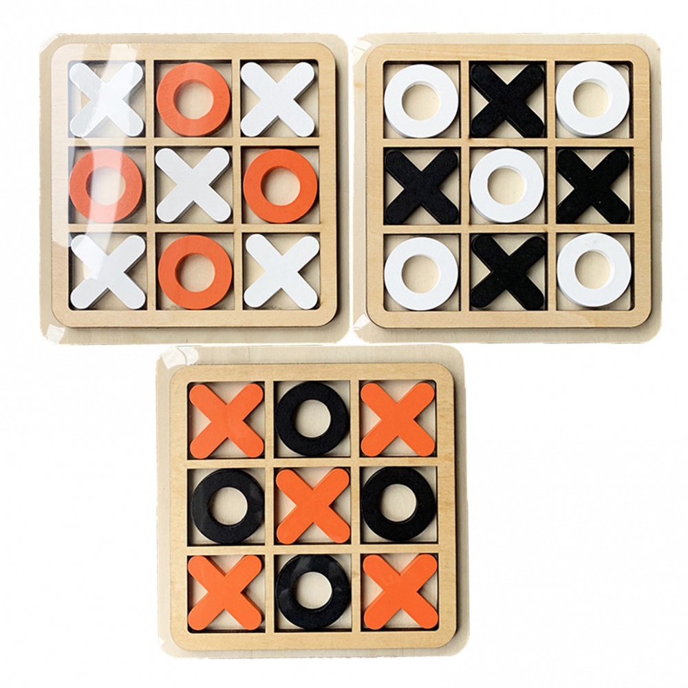 Tic-Tac-Toe Game, Mini Tabletop Wooden Board Game Competitive X O ...