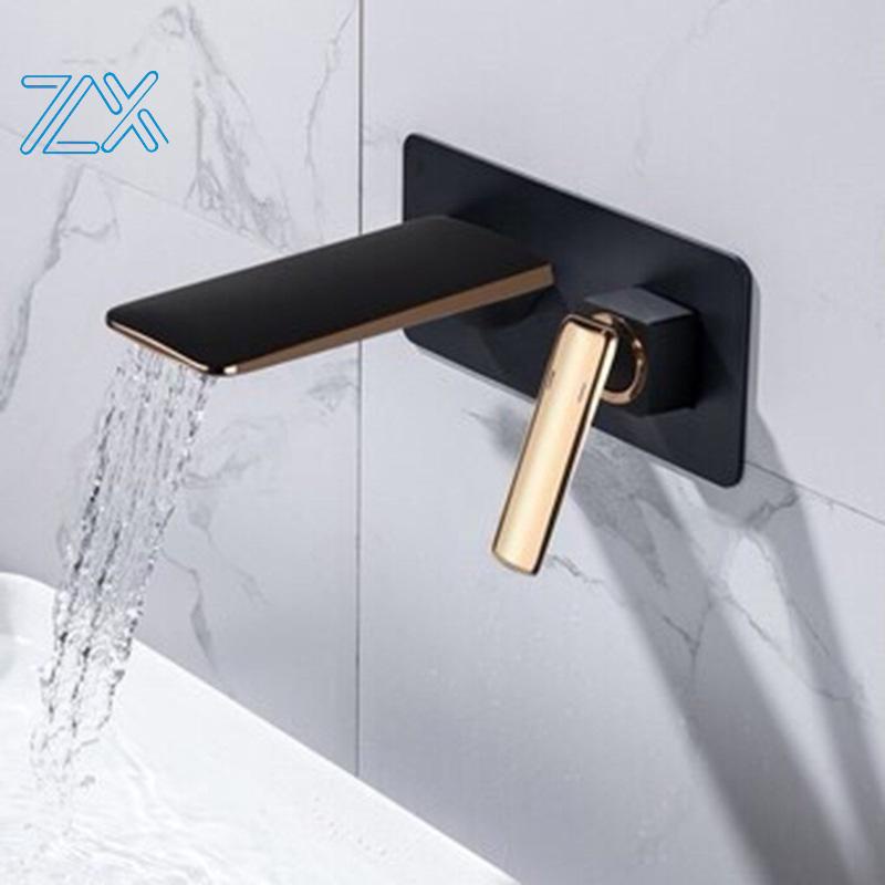 Concealed Waterfall Faucet Wall-Mounted Wall Outlet Tap Washbasin ...