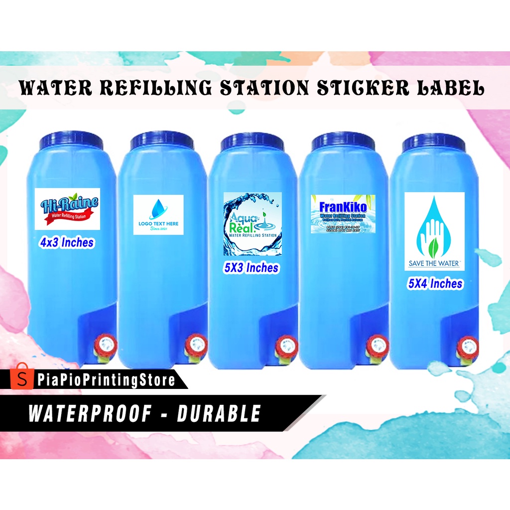 WATER REFILLING STATION | STICKER LABEL | WATER GALLON STICKER ...