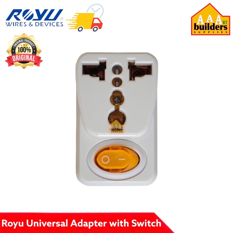 Royu Universal Adapter with Switch 10A 250V | Shopee Philippines