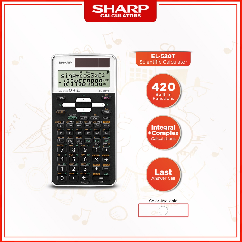 Sharp Calculators EL-520T 420 Built-in Functions Scientific Calculator ... Sharp Calculators EL-520T 420 Built-in Functions Scientific Calculator ...