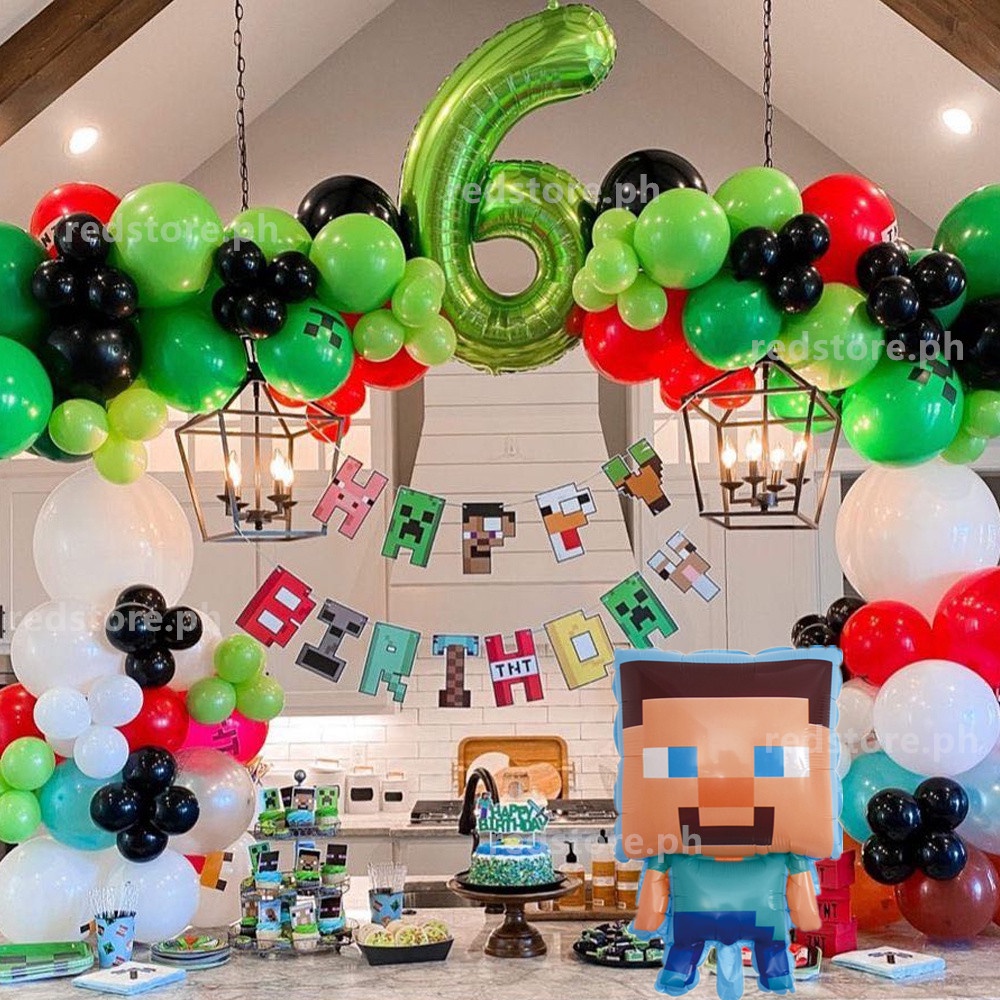 Minecraft Game Party Needs Balloon Minecraft Theme Toy 32 Inch Green ...