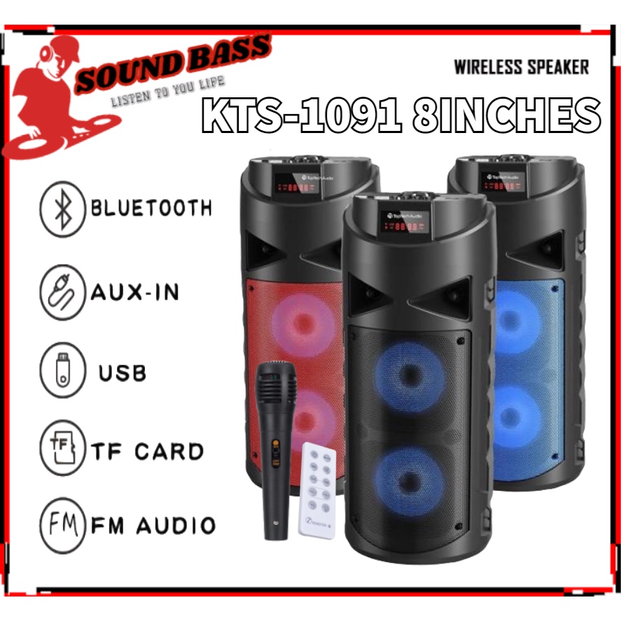 Home Bass Wireless Bluetooth 8Inches Karaoke Entertainment Kts-1091 ...